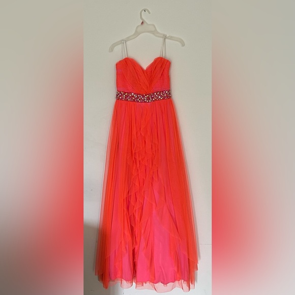 Roberta Bridal | Dresses | Vibrant Orange And Pink Prom Dress | Poshmark